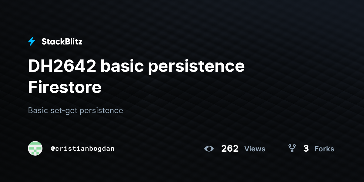 DH2642 basic persistence Firestore - StackBlitz