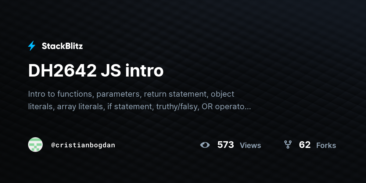 DH2642 JS intro - StackBlitz
