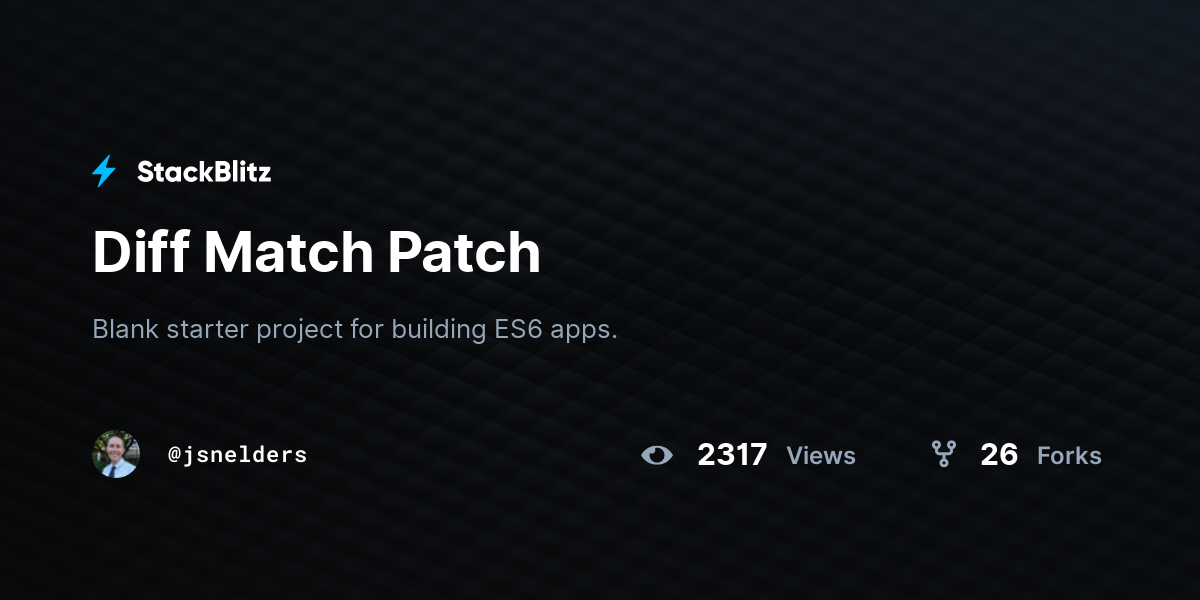 Diff Match Patch - StackBlitz