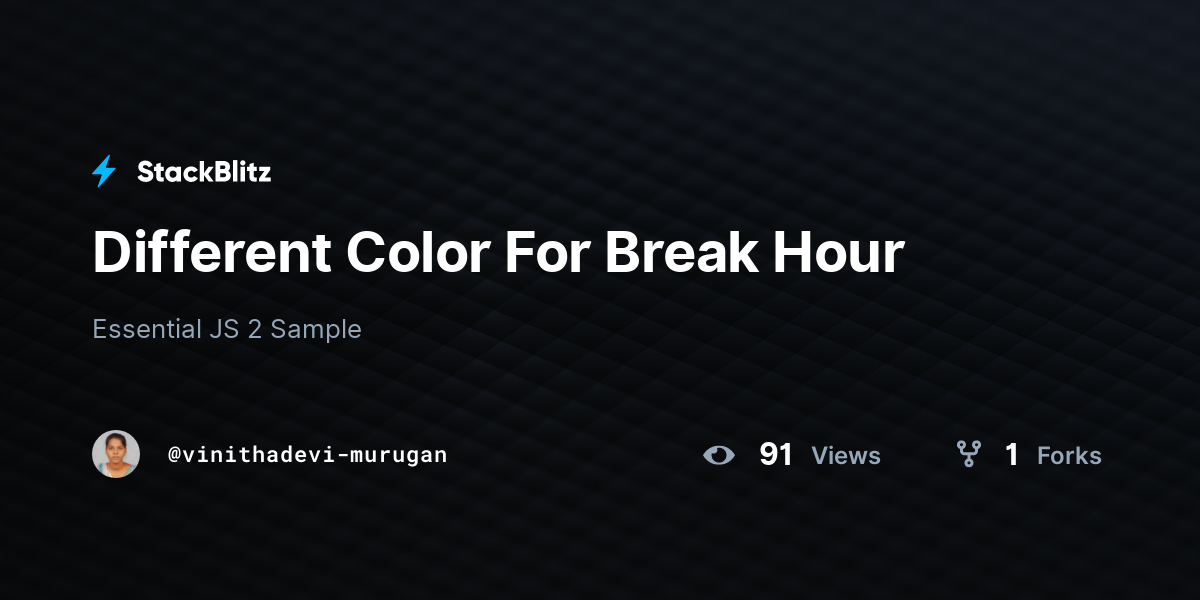 Different Color For Break Hour - StackBlitz