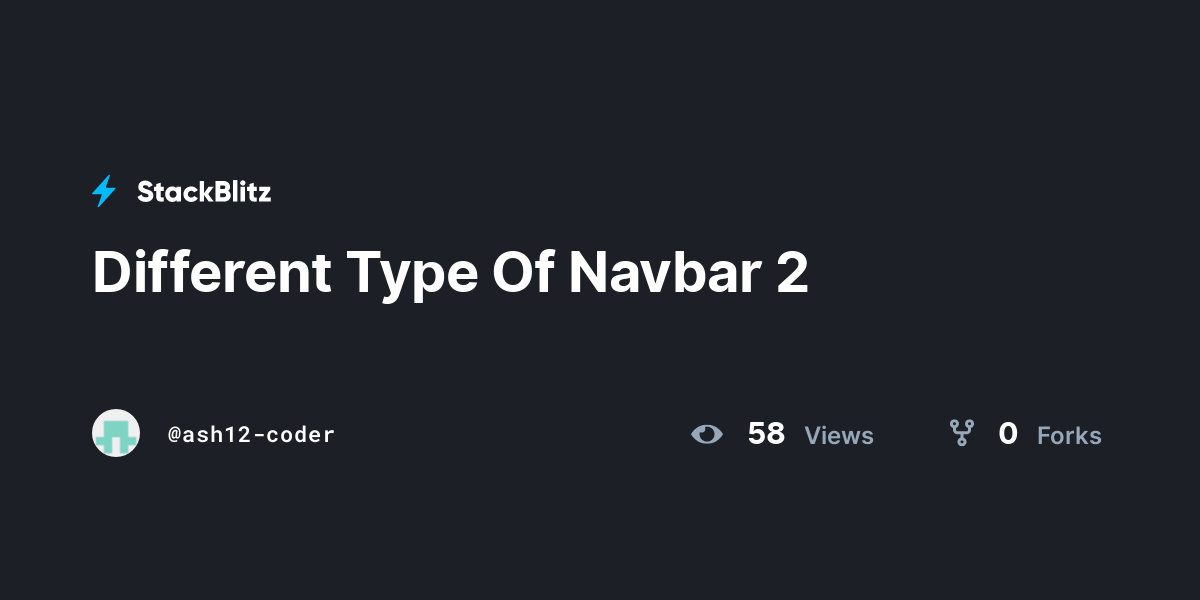 Different Type Of Navbar 2 - StackBlitz