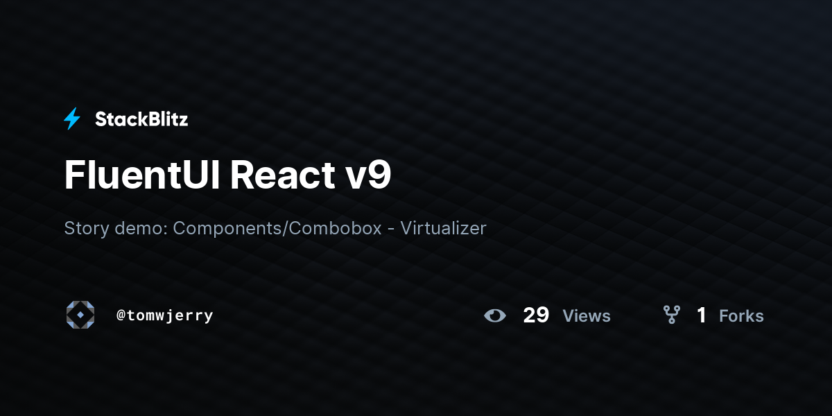 FluentUI React v9 - StackBlitz