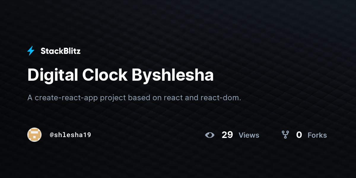 Digital Clock Byshlesha - StackBlitz