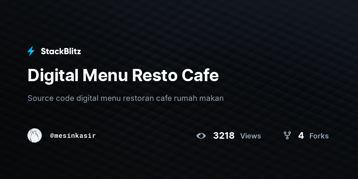 Digital Menu Resto Cafe - StackBlitz