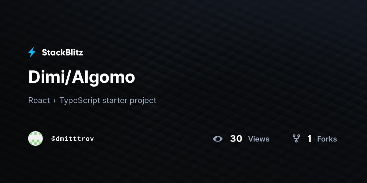 Dimi Algomo Stackblitz