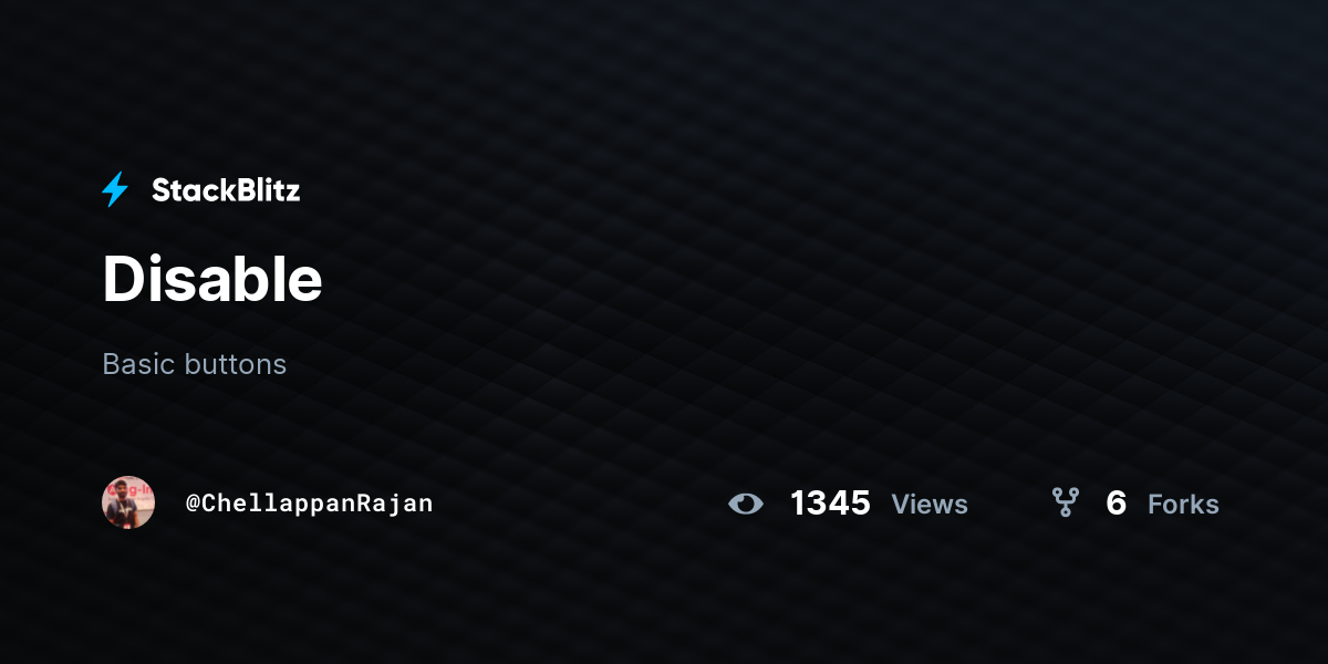 Disable - StackBlitz