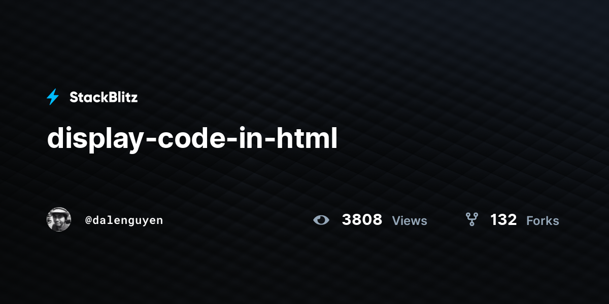 display-code-in-html - StackBlitz