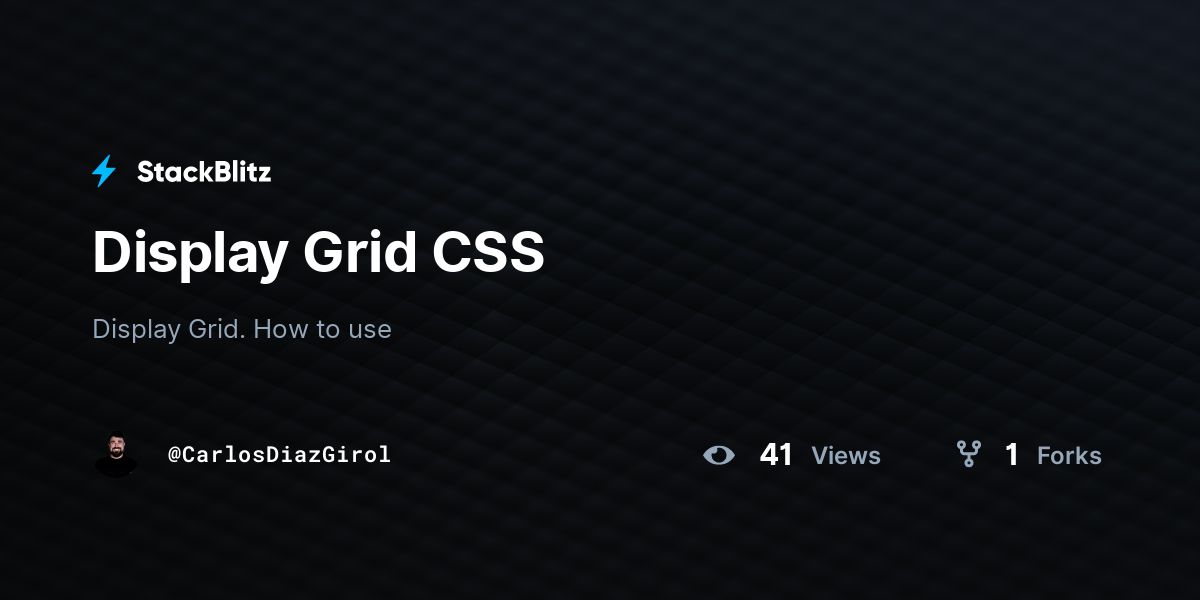 Display Grid CSS - StackBlitz