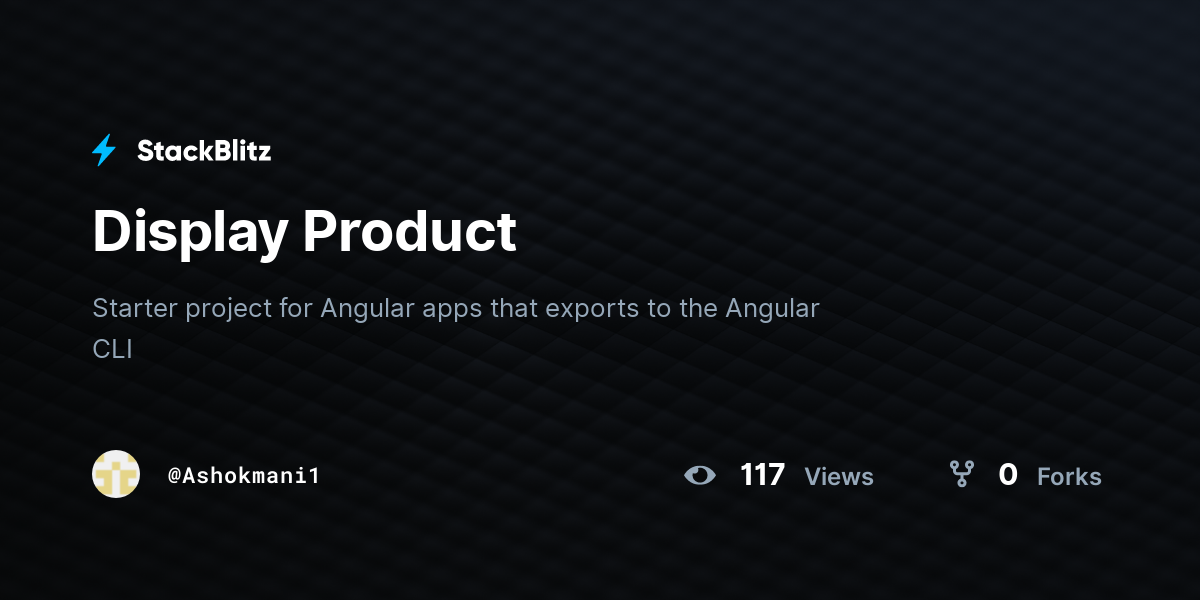 Display Product - StackBlitz