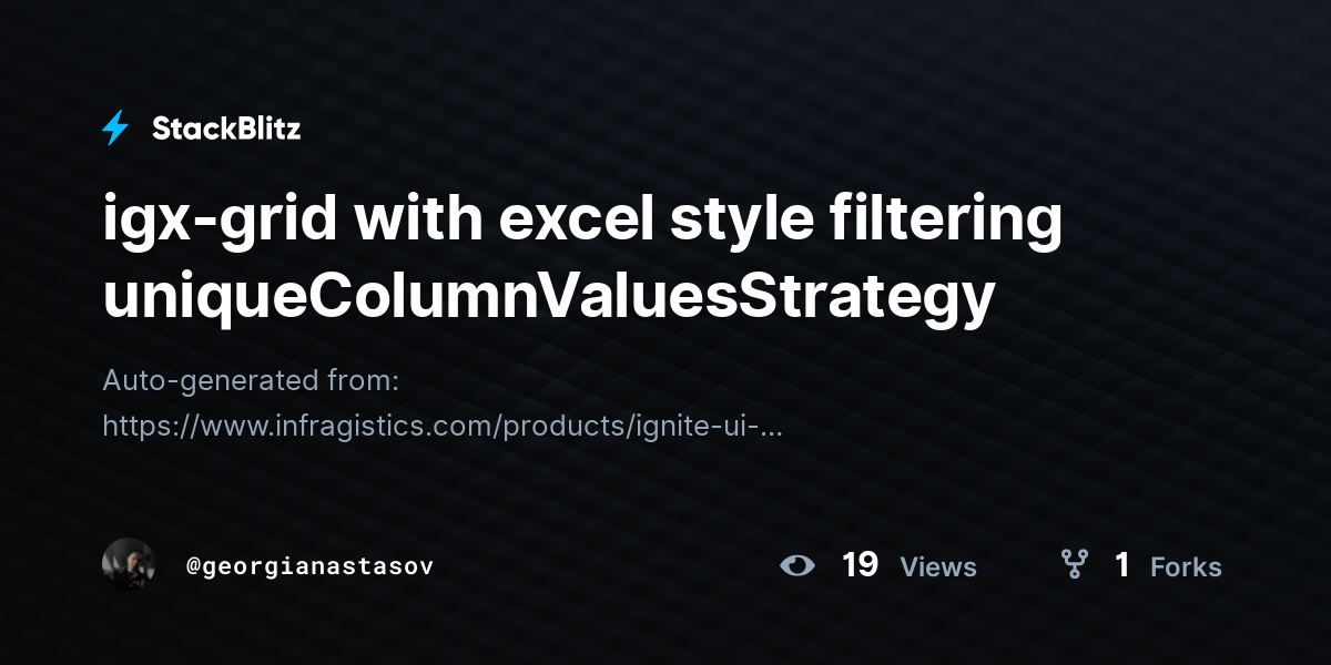 igx-grid with excel style filtering uniqueColumnValuesStrategy - StackBlitz