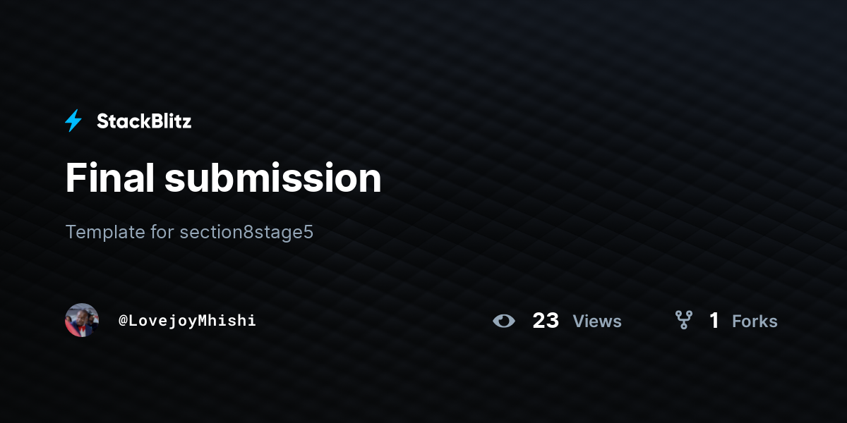 Final submission - StackBlitz