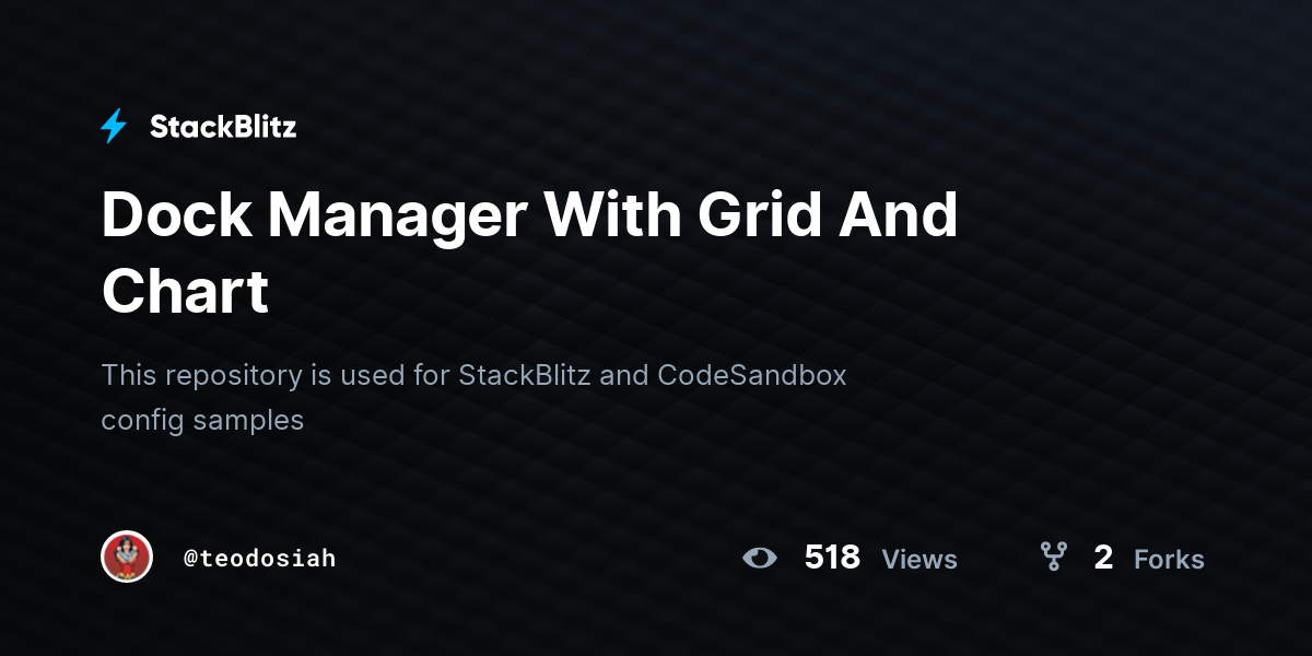 Dock Manager With Grid And Chart - StackBlitz