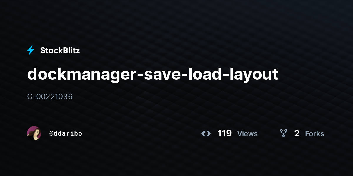 dockmanager-save-load-layout - StackBlitz
