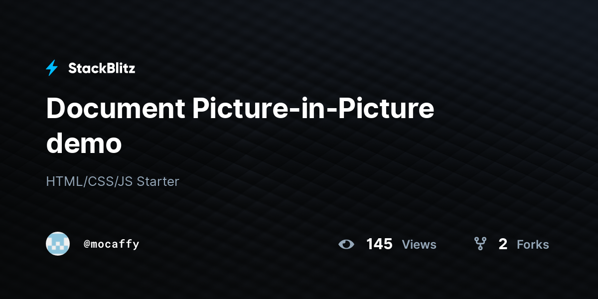 Document Picture-in-Picture demo - StackBlitz