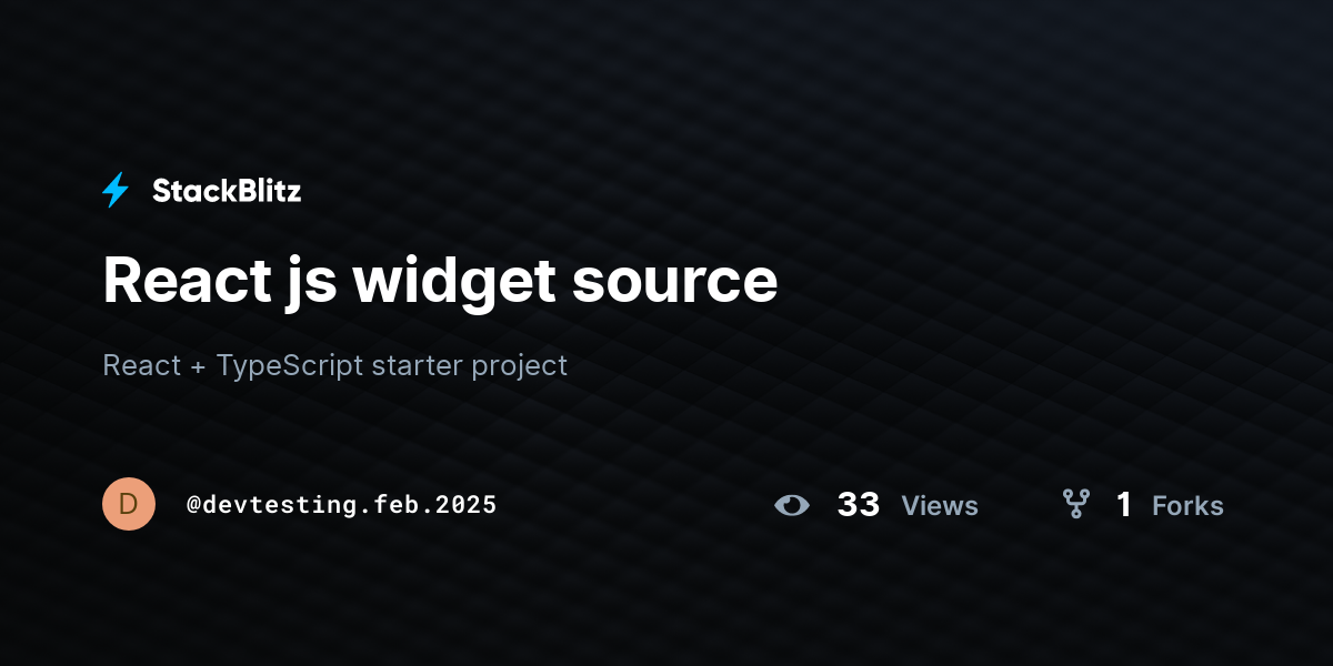 React js widget source - StackBlitz