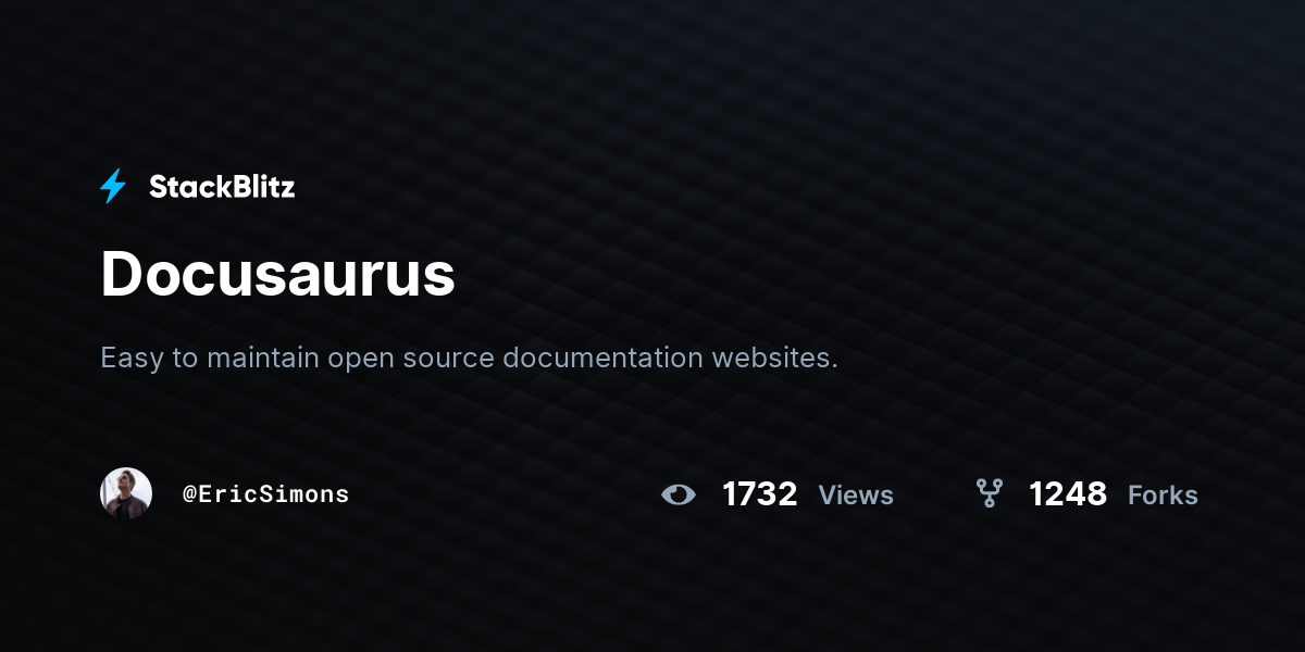 Docusaurus - StackBlitz