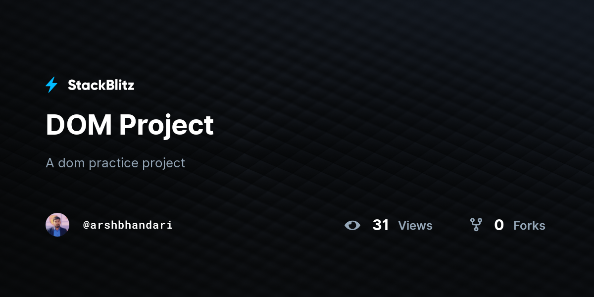 DOM Project - StackBlitz