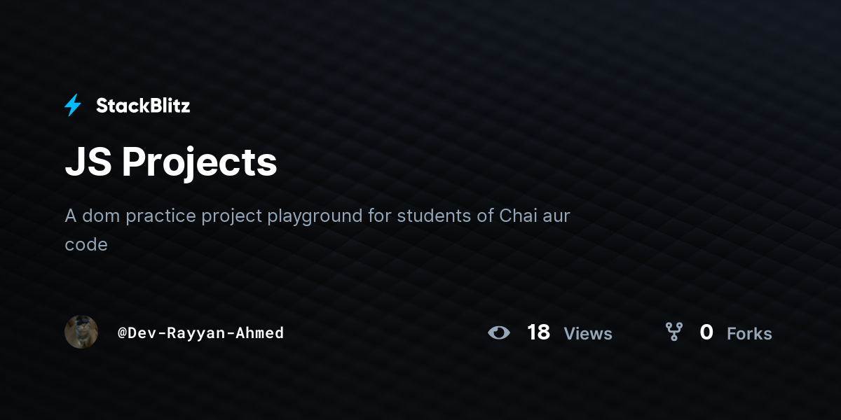 JS Projects - StackBlitz