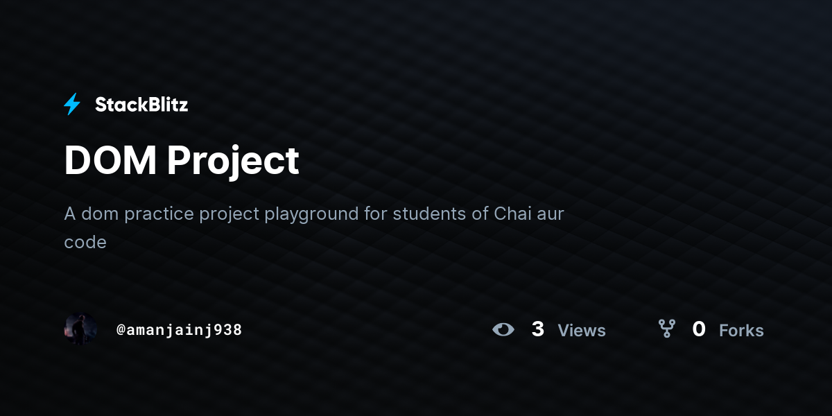 DOM Project - StackBlitz