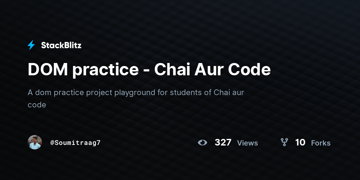 DOM practice - Chai Aur Code - StackBlitz