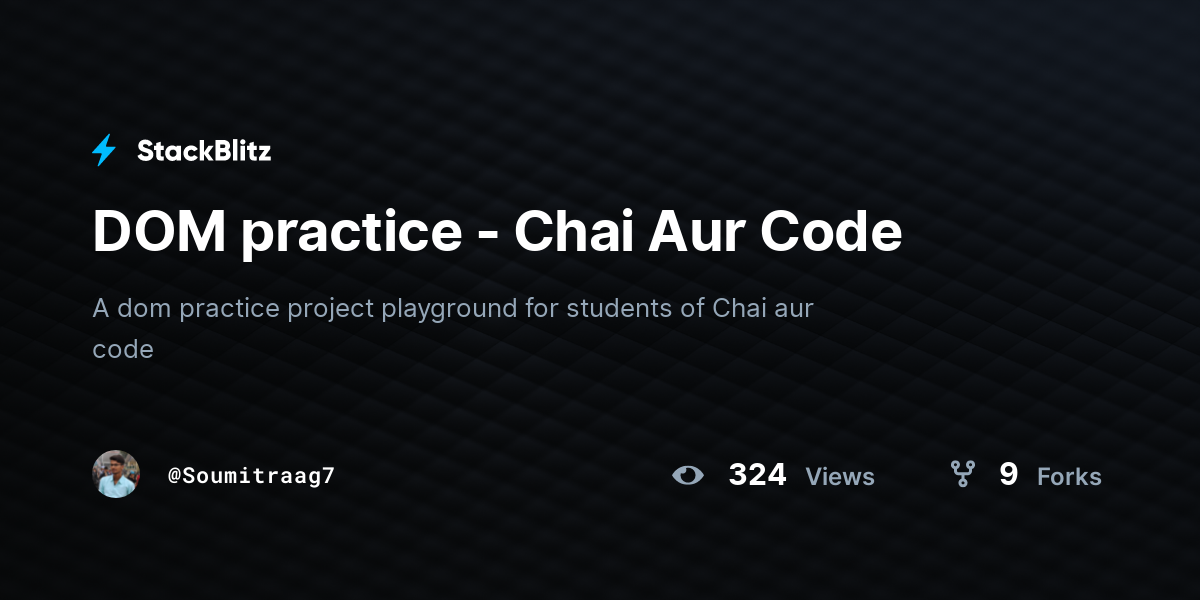 DOM practice - Chai Aur Code - StackBlitz