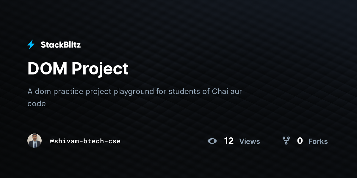 Dom Project Stackblitz