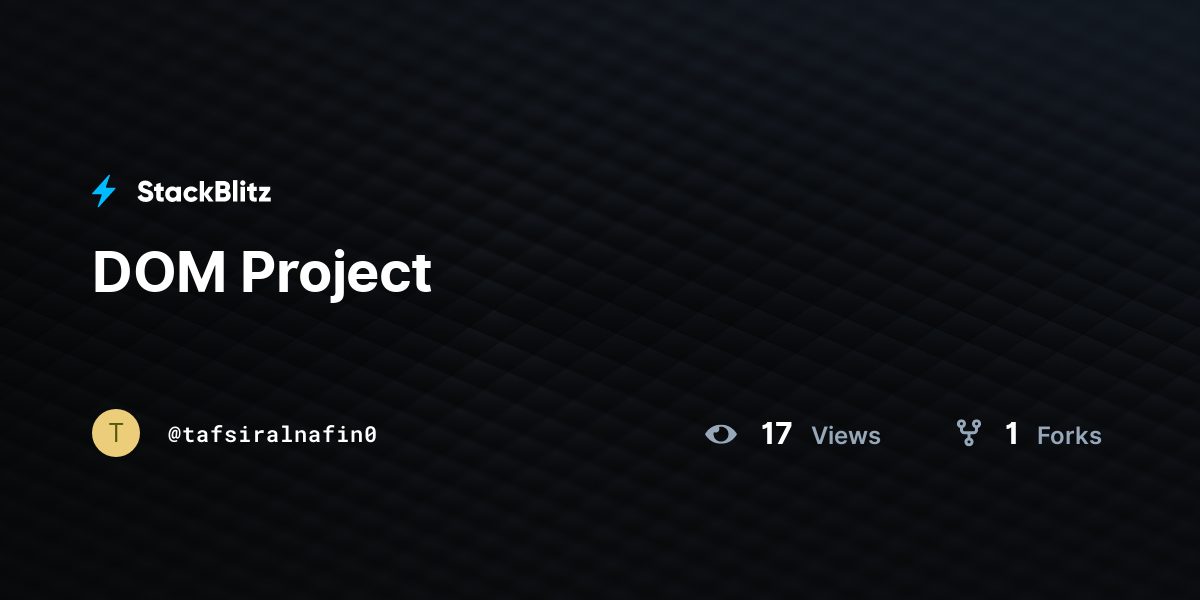 Dom Project Stackblitz