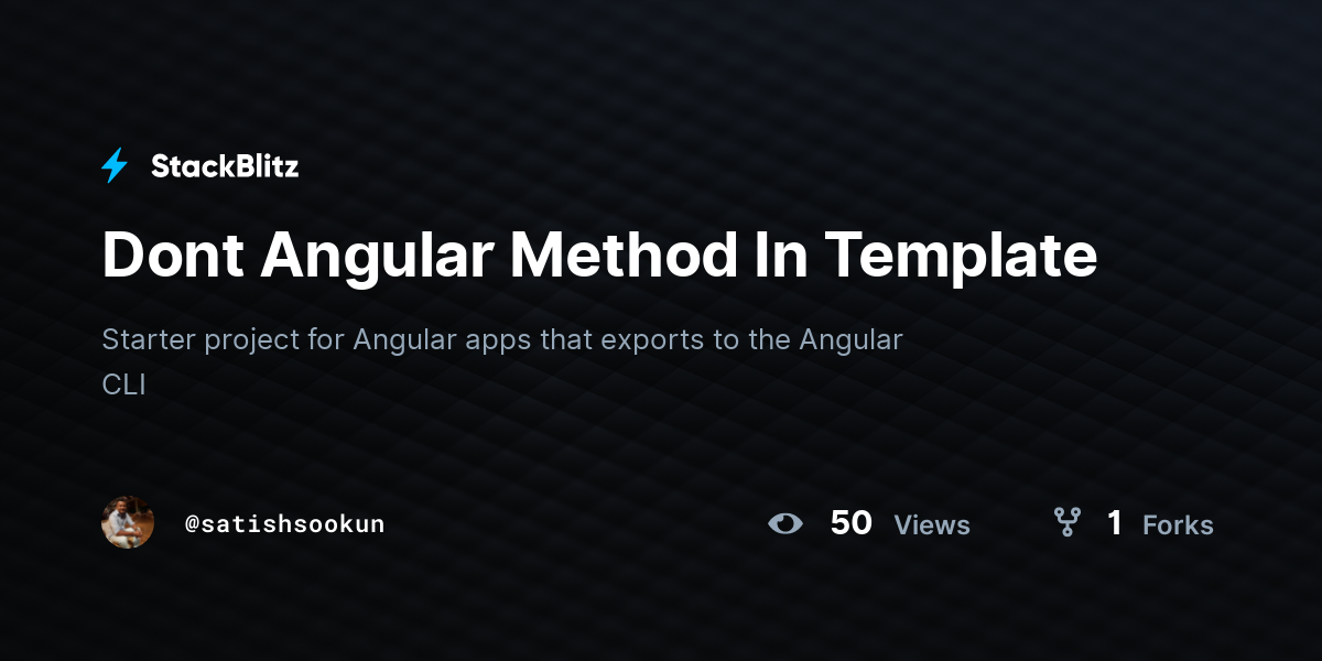 Dont Angular Method In Template - StackBlitz Dont Angular Method In Template - StackBlitz