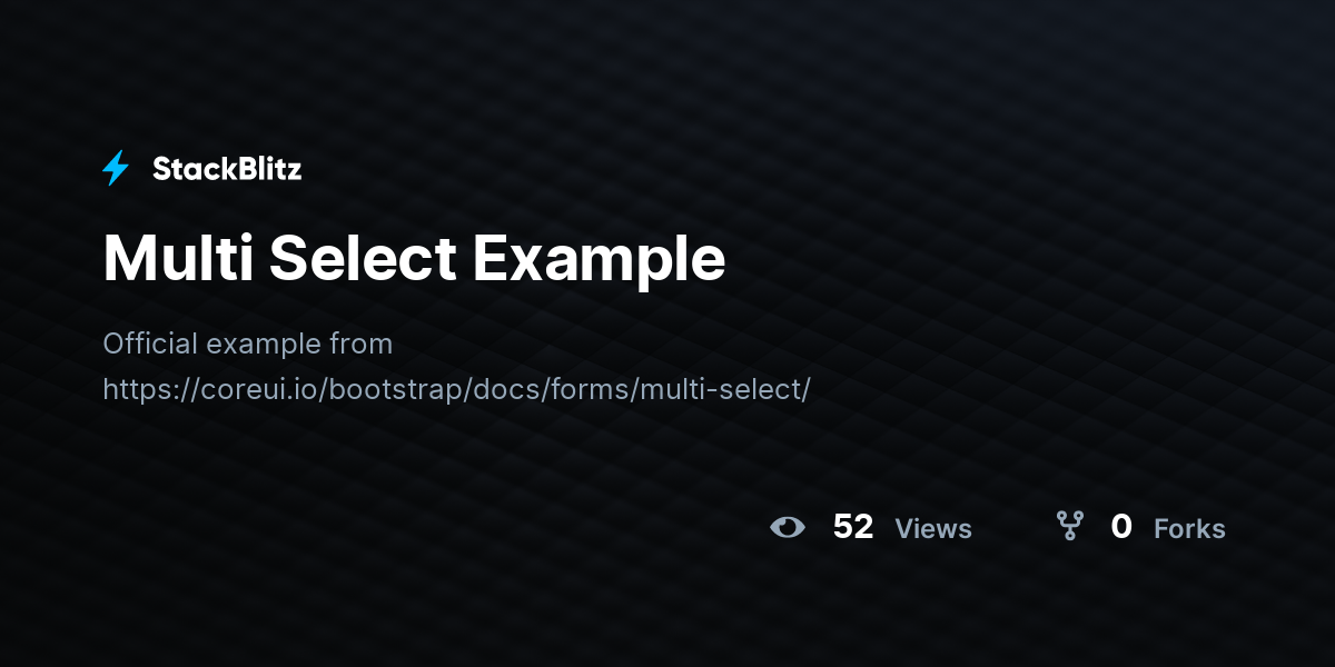 Multi Select Example - StackBlitz