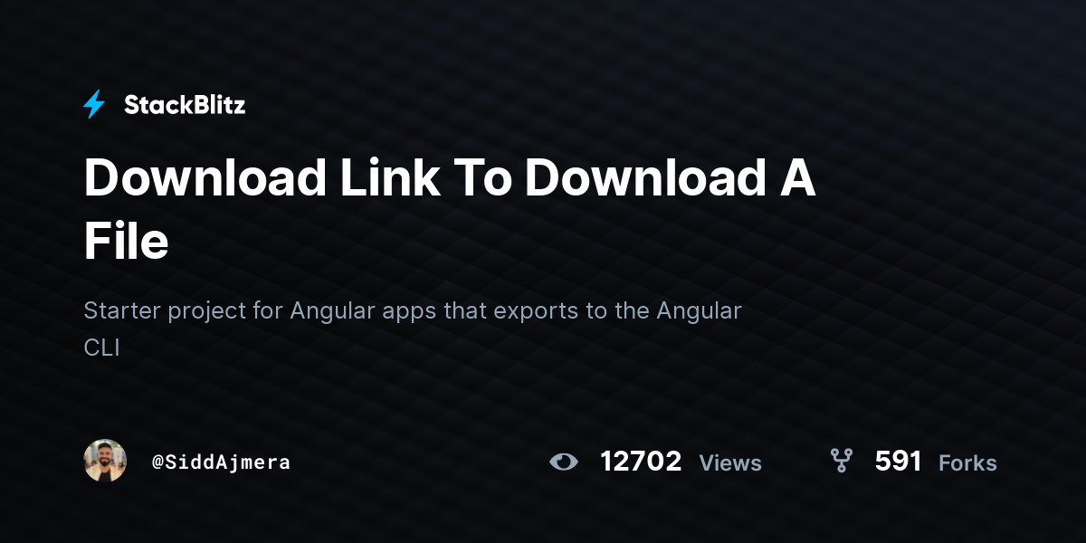Download Link To Download A File - StackBlitz