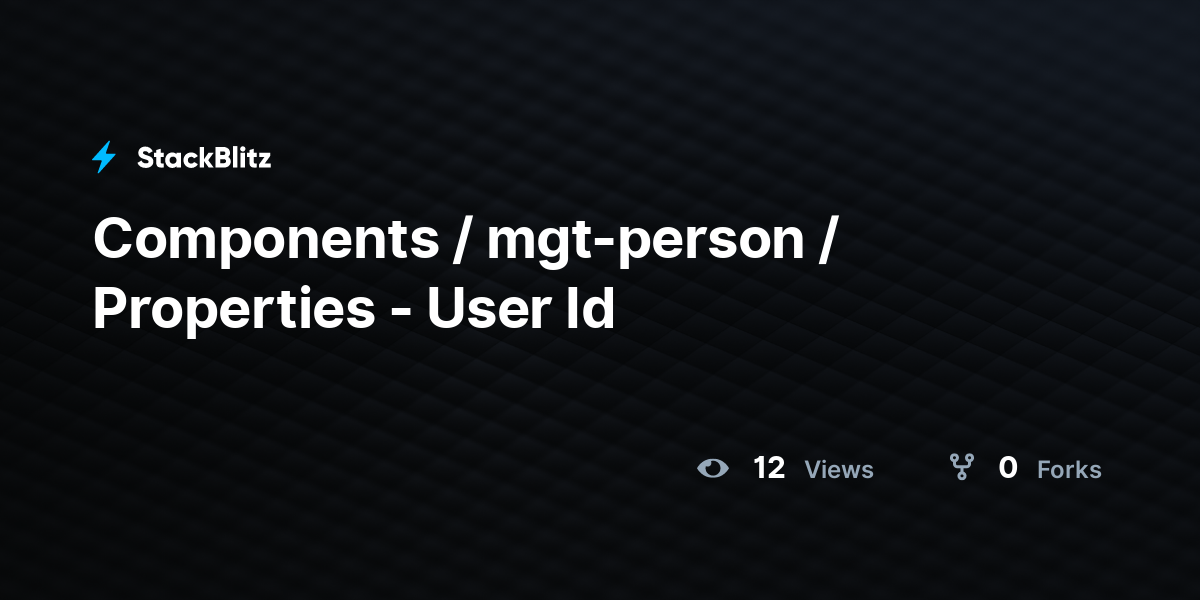 Components / mgt-person / Properties - User Id - StackBlitz