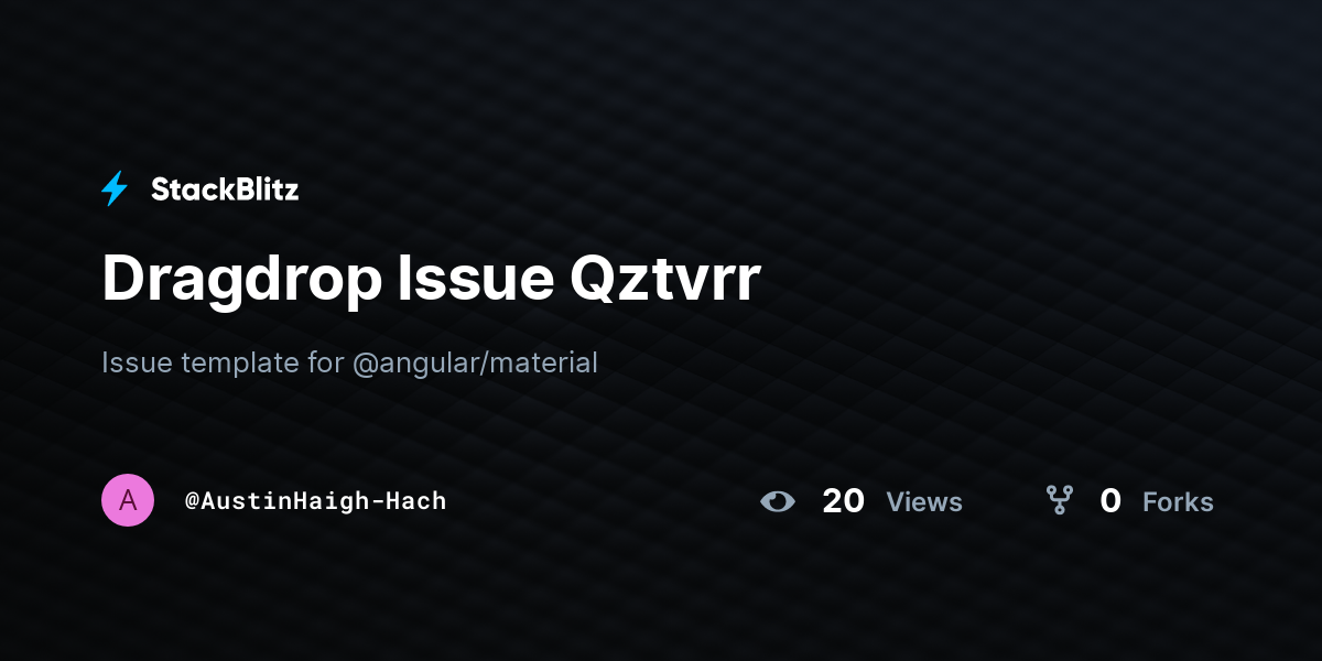 Dragdrop Issue Qztvrr - StackBlitz