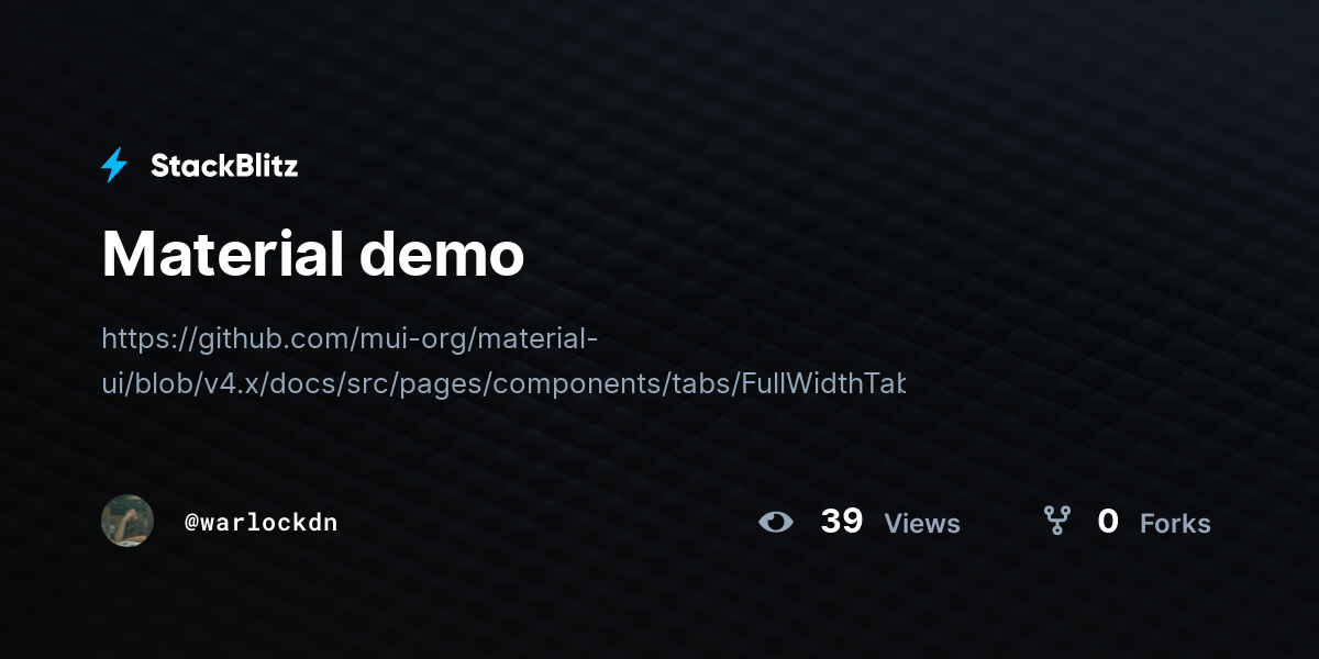 Material demo - StackBlitz