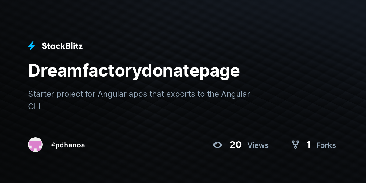 Dreamfactorydonatepage - StackBlitz