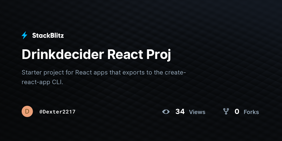 Drinkdecider React Proj - StackBlitz Drinkdecider React Proj - StackBlitz