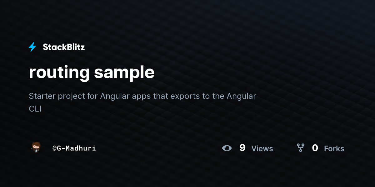 routing sample - StackBlitz