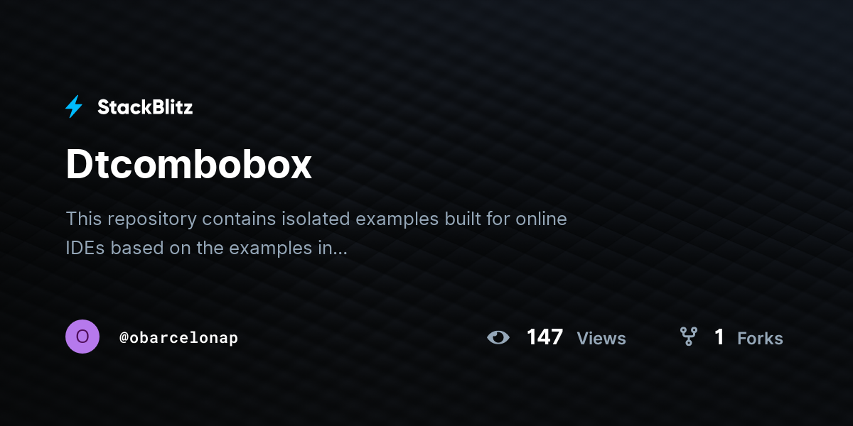 Dtcombobox - StackBlitz