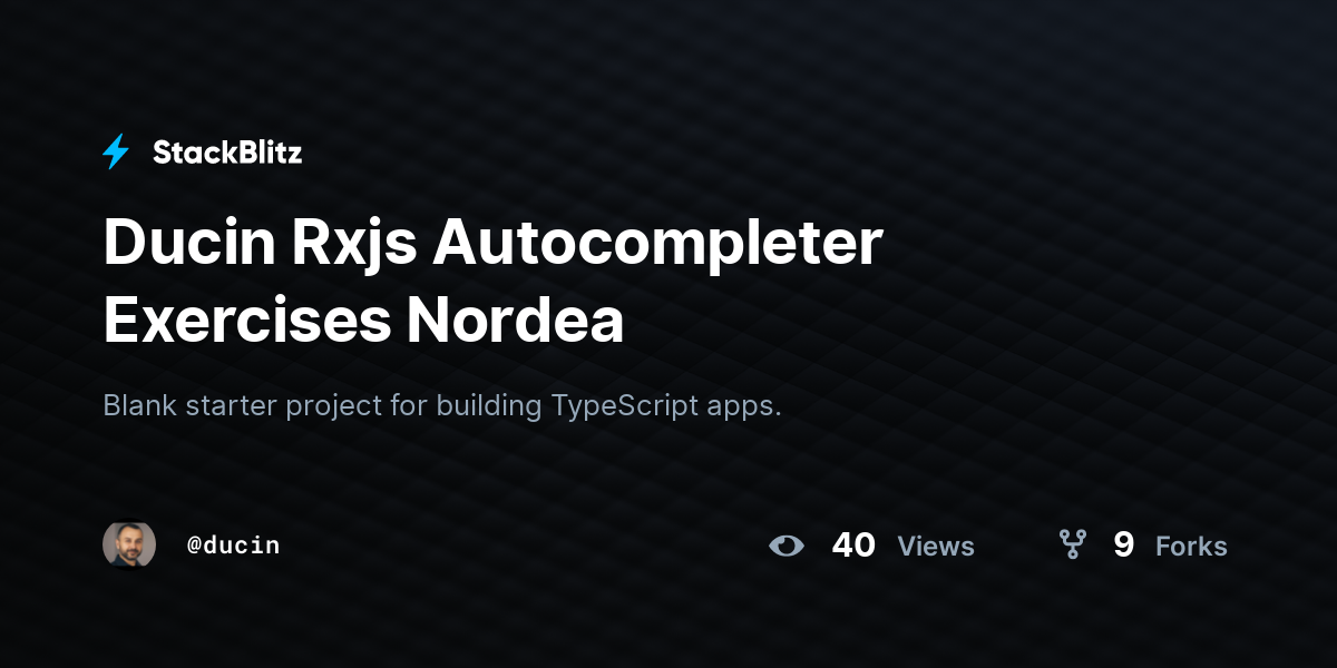 Ducin Rxjs Autocompleter Exercises Nordea - StackBlitz