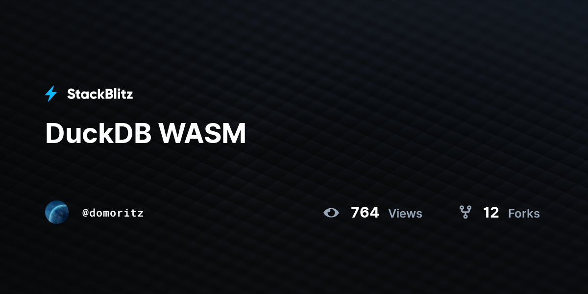 DuckDB WASM - StackBlitz
