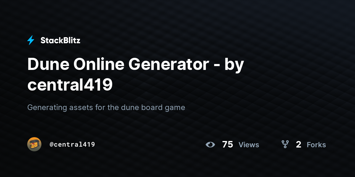 Dune Online Generator - by central419 - StackBlitz