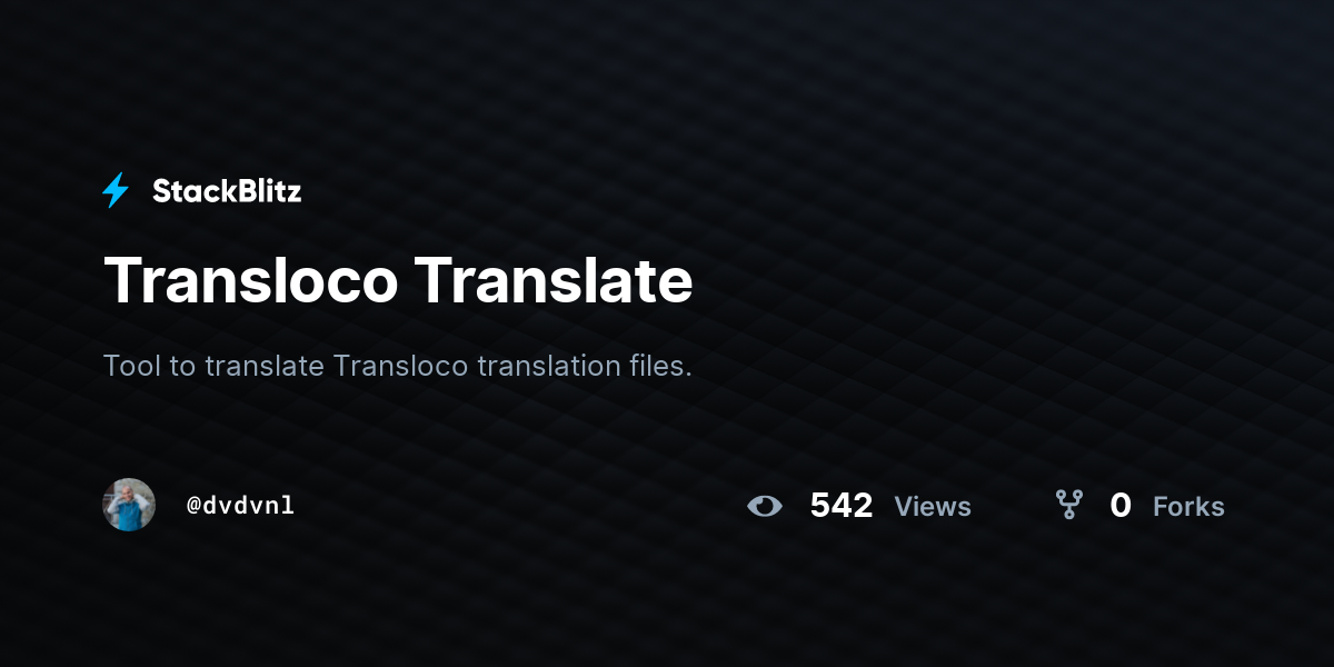 Transloco Translate - StackBlitz