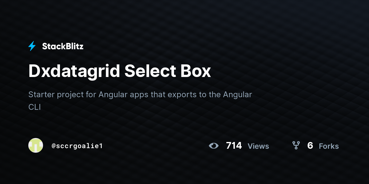 Dxdatagrid Select Box - StackBlitz