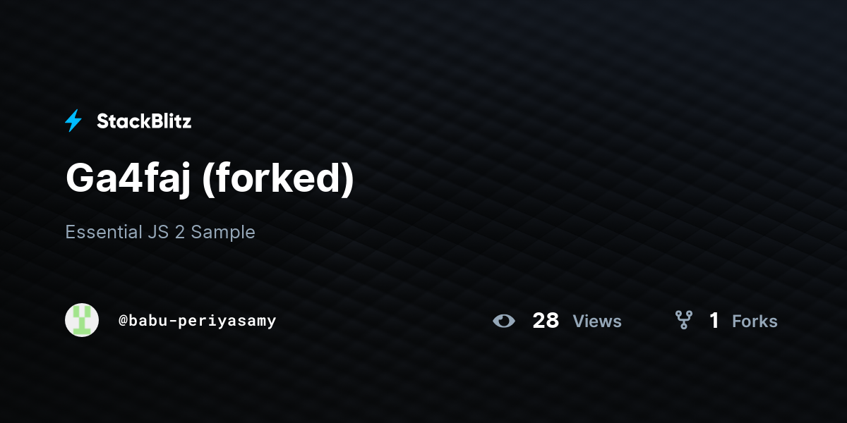 Ga4faj (forked) - StackBlitz