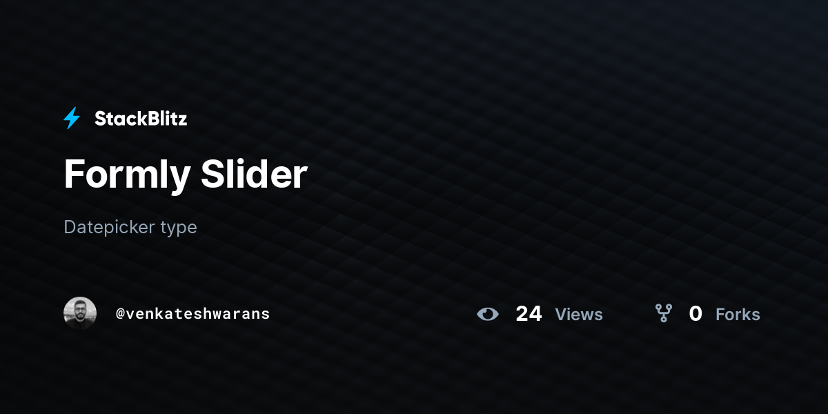 Formly Slider - StackBlitz