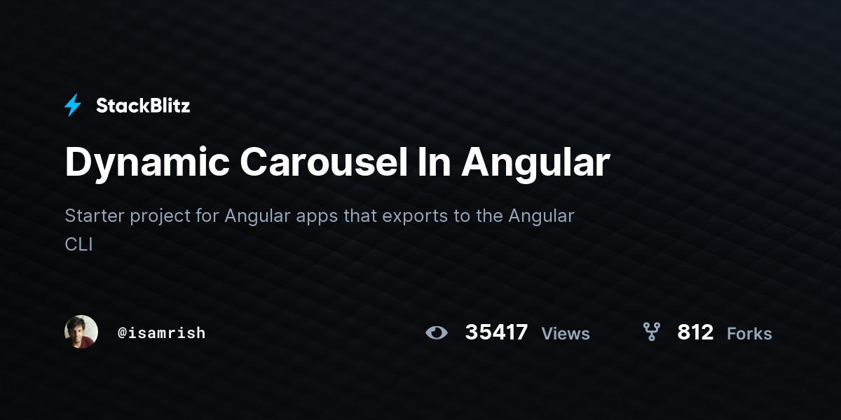 Dynamic Carousel In Angular - StackBlitz