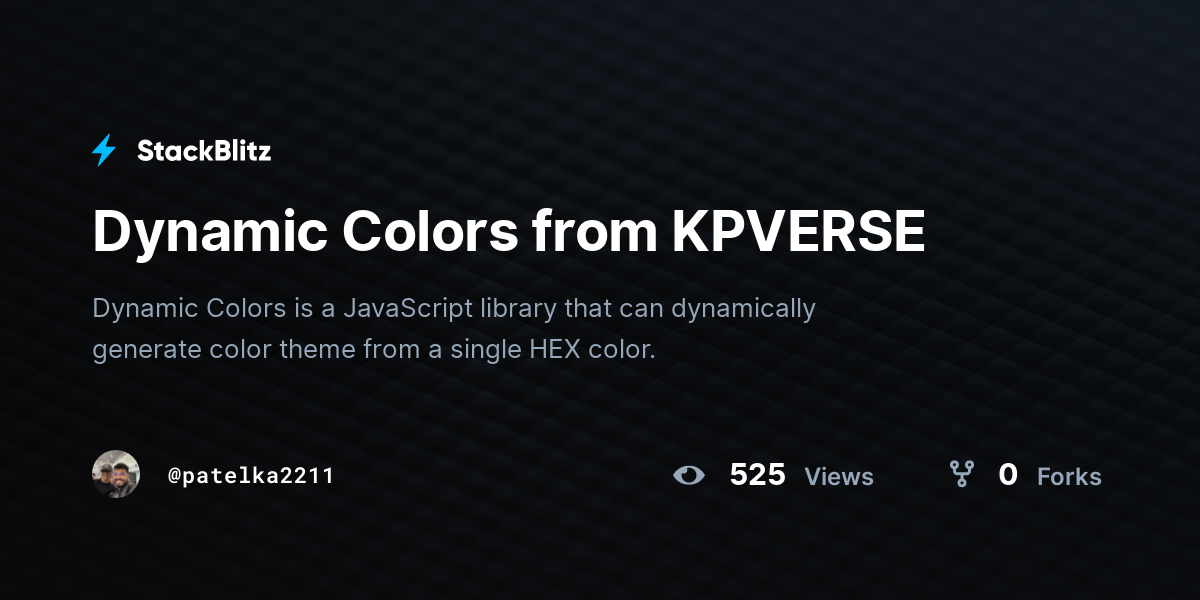 Dynamic Colors from KPVERSE - StackBlitz