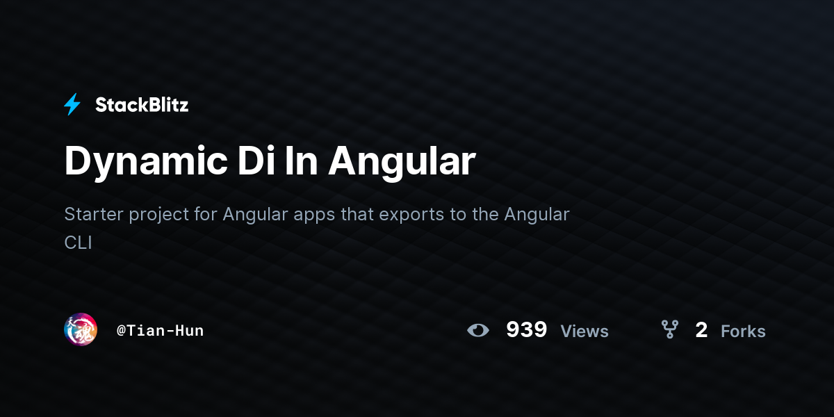 Dynamic Di In Angular - StackBlitz