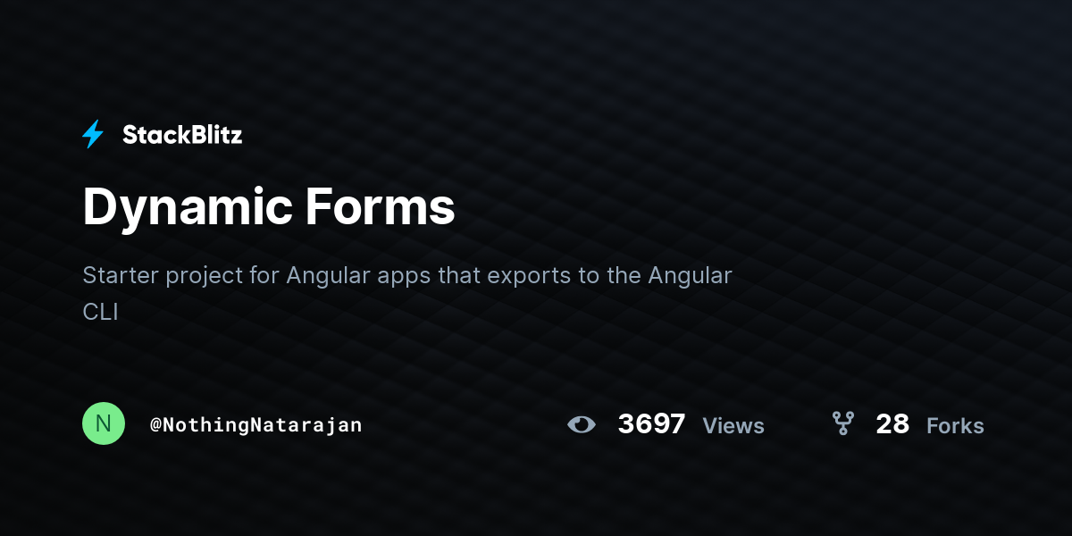 Dynamic Forms Stackblitz