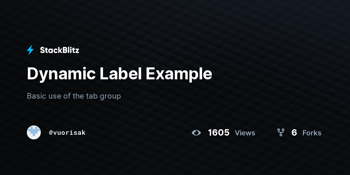 Dynamic Label Example - StackBlitz