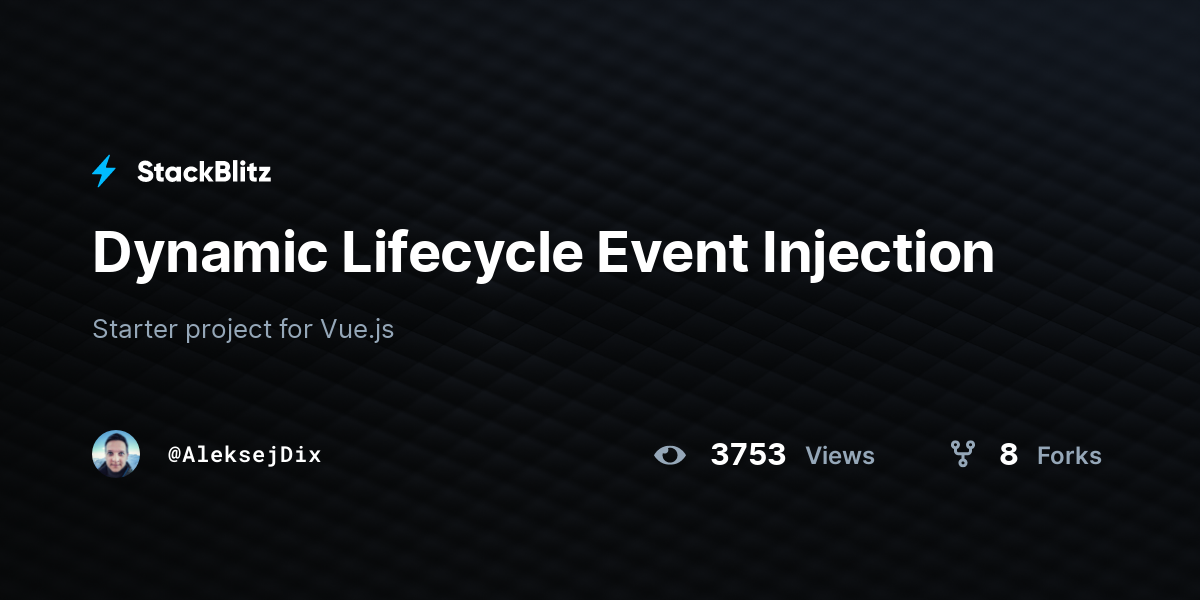 Dynamic Lifecycle Event Injection Stackblitz 